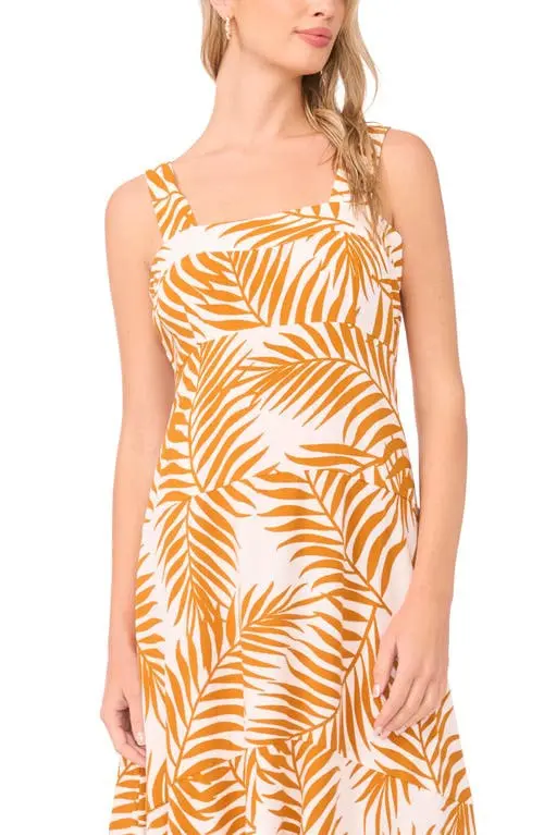 Vince Camuto Palm Print Maxi Dress - Burnt Orange
