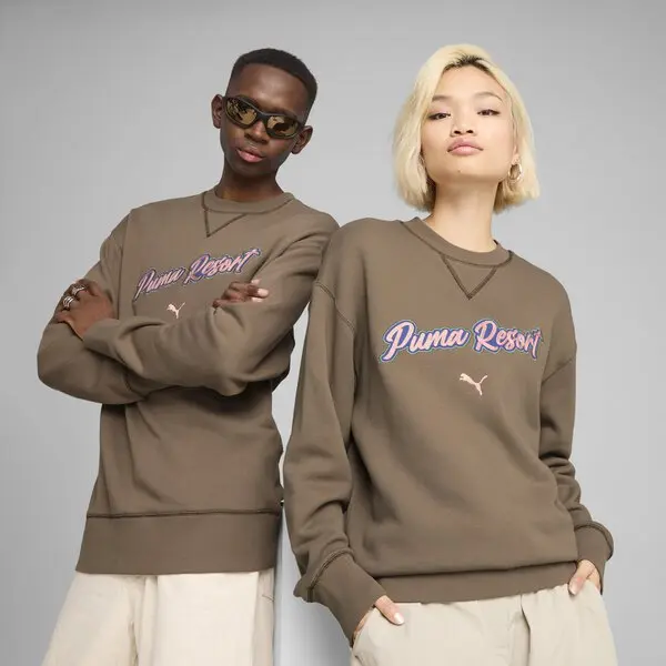 PUMA Premium Essentials Relaxed Graphic Crew - Brown