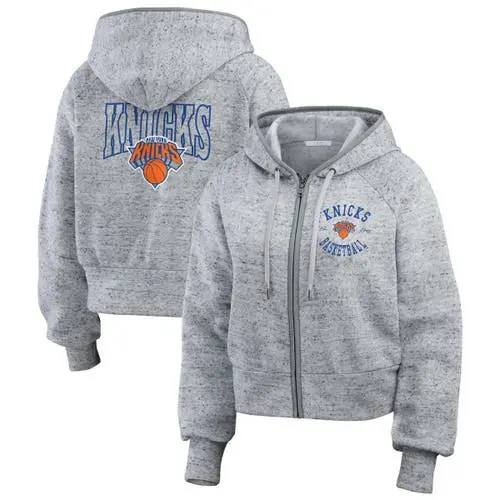 WEAR BY ERIN ANDREWS New York Knicks Speckled Radiator Full-zip Hoodie - Heather Gray