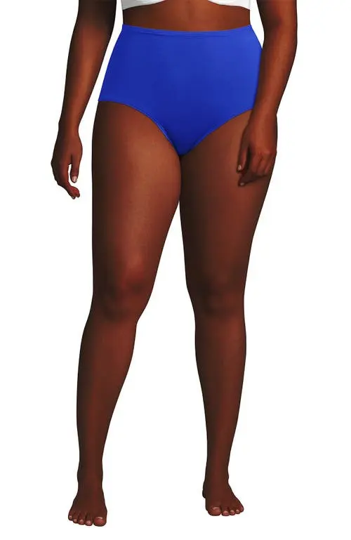 LANDS' END Sculpting Suit High Waisted Bikini Bottom - Sapphire Ice