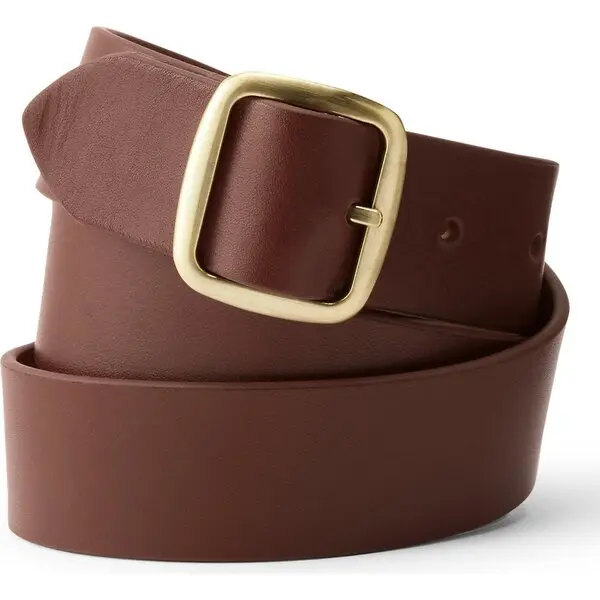 LANDS' END Reversible Leather Belt - Brown/cognac