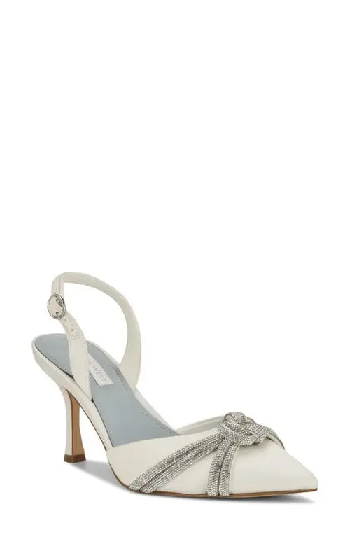 Nine West Deby Pointed Toe Slingback Pumps - White