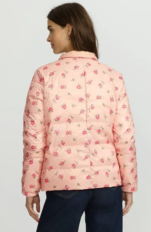 LANDS' END Wanderweight Reversible Packable Down Jacket - Pink/oyster Pink Floral