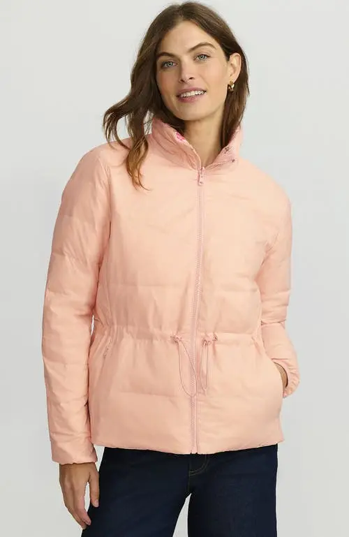 LANDS' END Wanderweight Reversible Packable Down Jacket - Pink/oyster Pink Floral