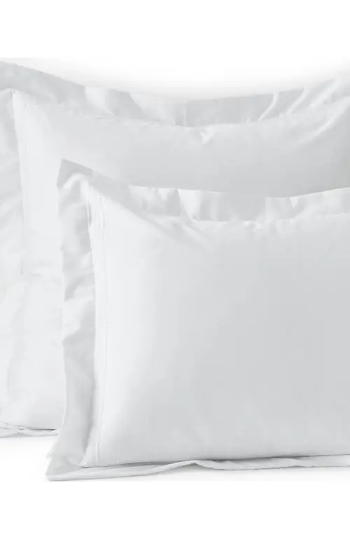 LANDS' END 400 Thread Count Premium Supima Cotton No Iron Sateen Embroidered Pillow Sham - White Dots