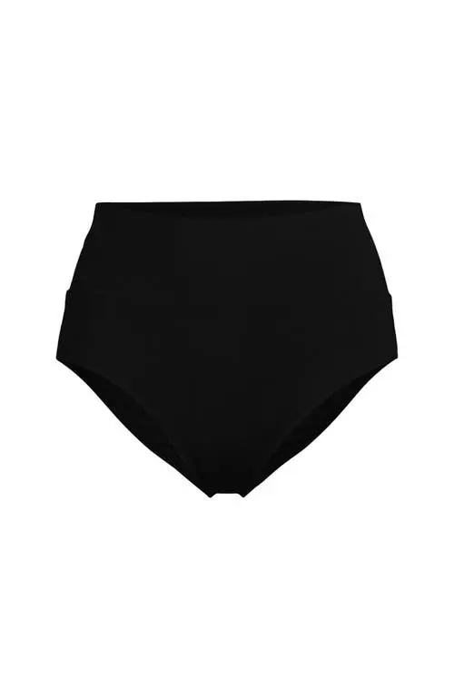 LANDS' END Chlorine Resistant High Waisted Bikini Bottom - Black