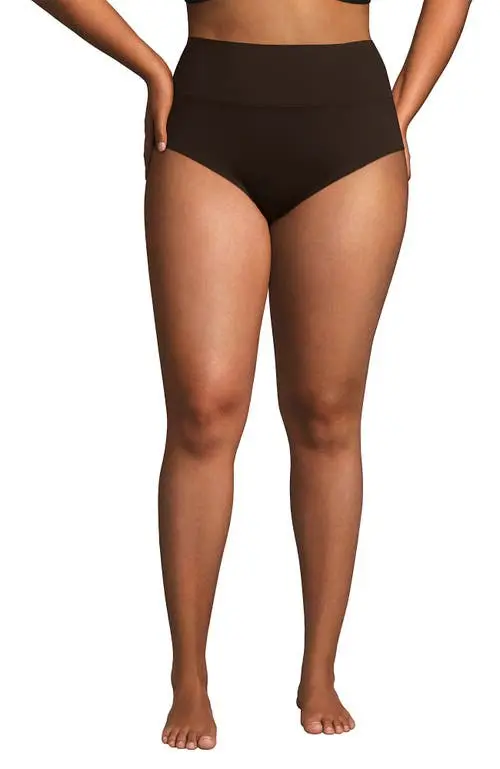 LANDS' END High Waisted Bikini Bottom - Chocolate Brown