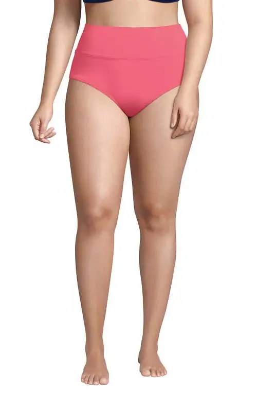LANDS' END Chlorine Resistant High Waisted Bikini Bottom - Wood Lily