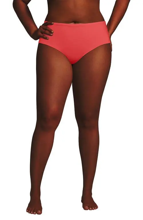 LANDS' END Mid-rise Bikini Bottom - Coral Bliss