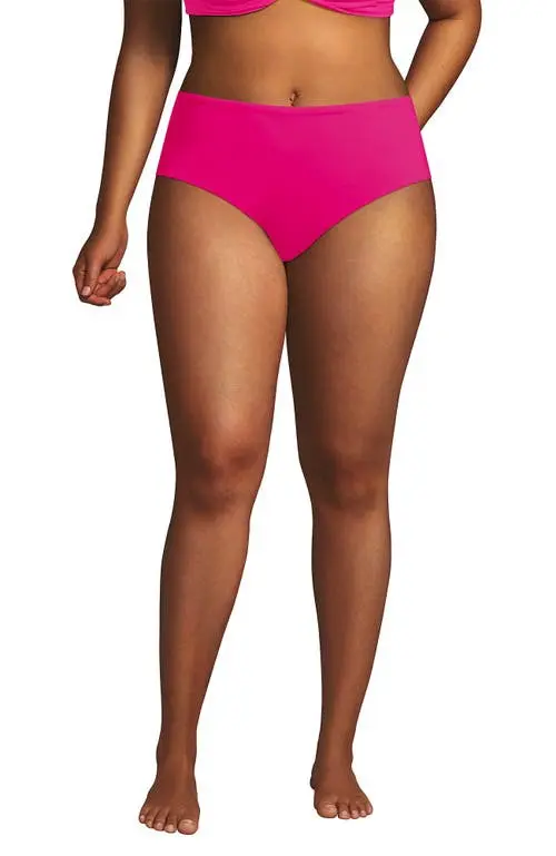 LANDS' END Mid-rise Bikini Bottom - Prism Pink