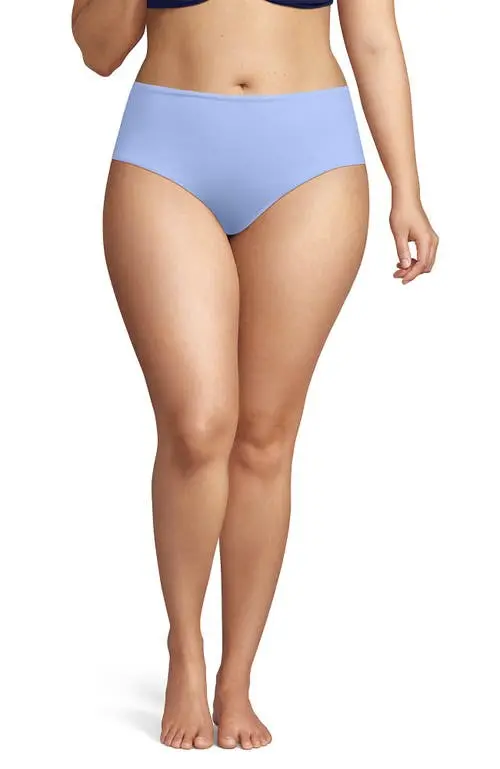LANDS' END Mid-rise Bikini Bottom - Soft Cloud Blue