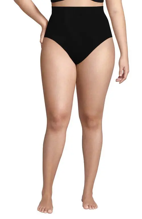 LANDS' END Slender Separates Ultra High Waisted Bikini Bottom - Black