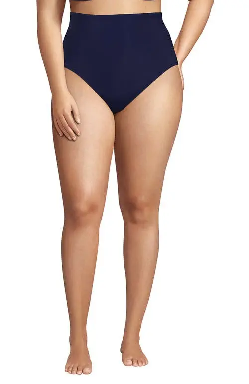 LANDS' END Slender Separates Ultra High Waisted Bikini Bottom - Deep Sea Navy