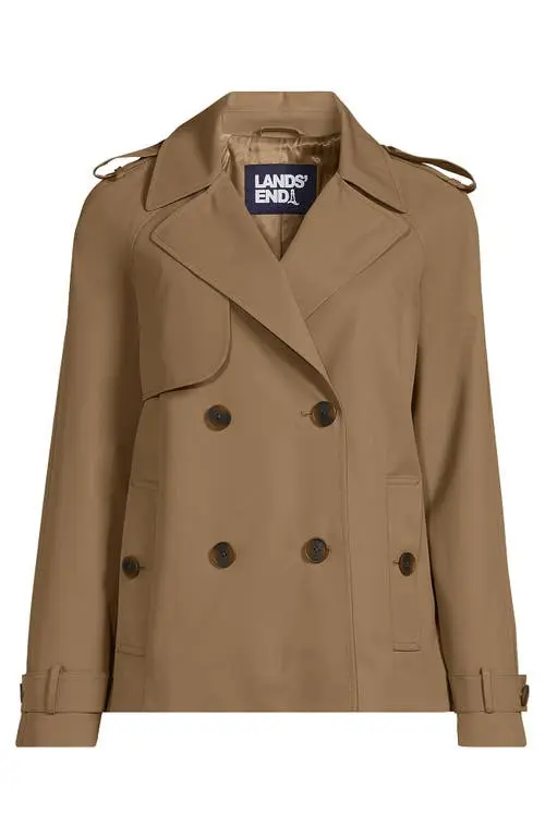 LANDS' END Trench Rain Jacket - Dark Jute Brown