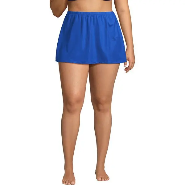 LANDS' END Slendertex Swim Skirt - Bright Cobalt Blue