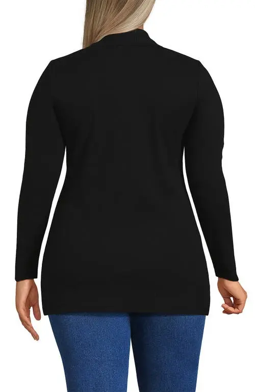LANDS' END Long Sleeve Tunic Shirt - Black