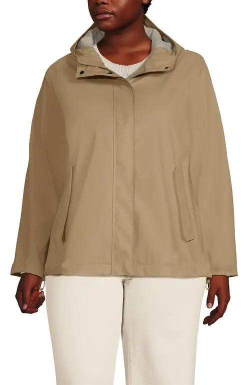 LANDS' END Waterproof Rain Slicker Jacket - Desert Tan