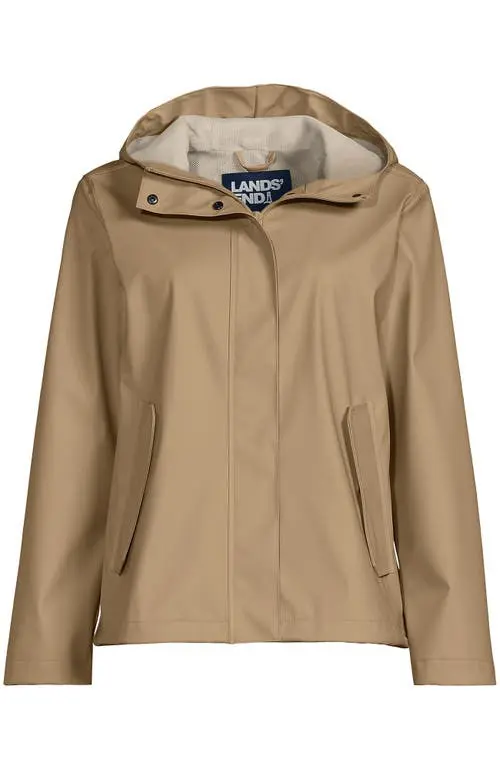 LANDS' END Waterproof Rain Slicker Jacket - Desert Tan