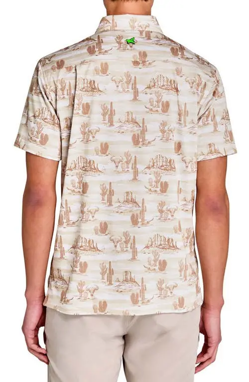 CON.STRUCT Regular Fit Desert Recycled Performance Golf Button-down Shirt - Sandstone