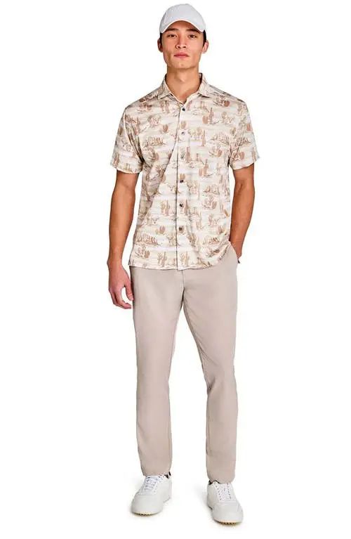 CON.STRUCT Regular Fit Desert Recycled Performance Golf Button-down Shirt - Sandstone