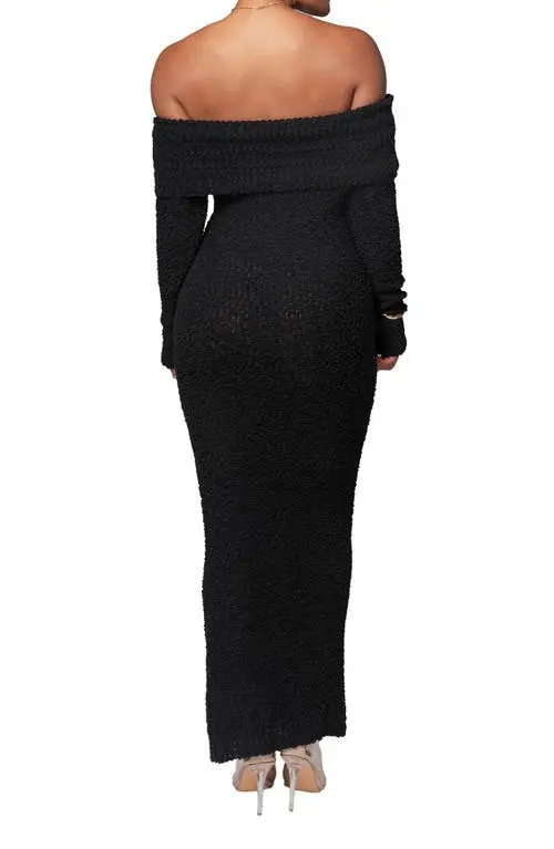 JLUXLABEL Olivea Bouclé Long Sleeve Sweater Dress