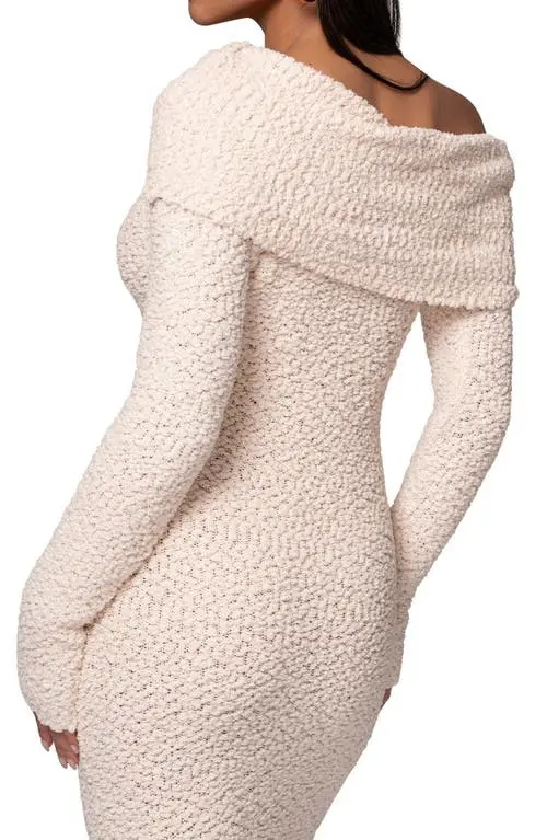 JLUXLABEL Olivea Bouclé Long Sleeve Sweater Dress