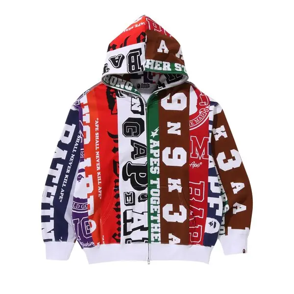 A BATHING APE Full Zip Hoodie - Multicolor