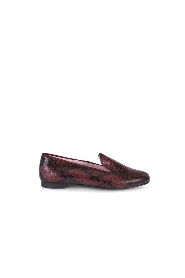MENINA STEP Snake Loafer - Burgundy