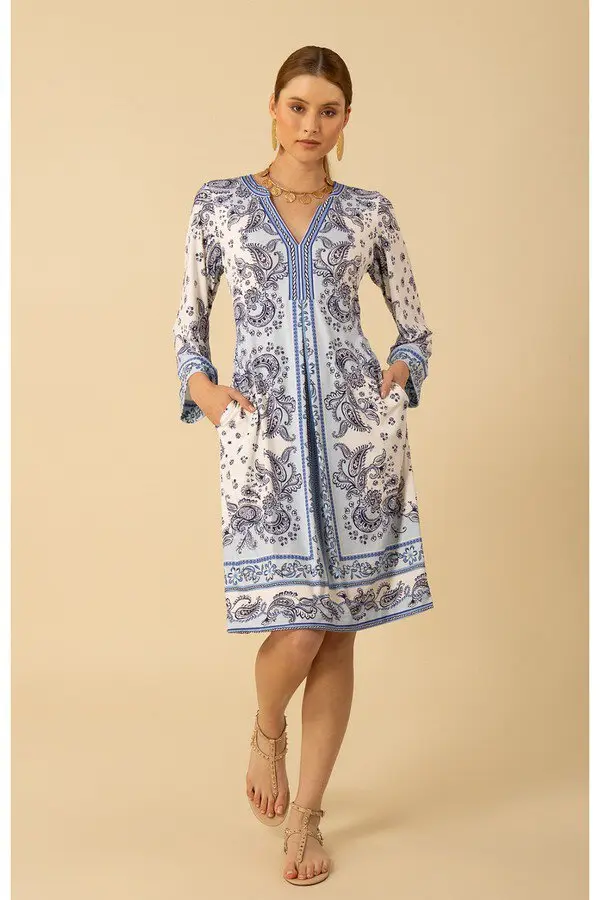 Hale Bob Amaia Printed Midi Dress - Blue