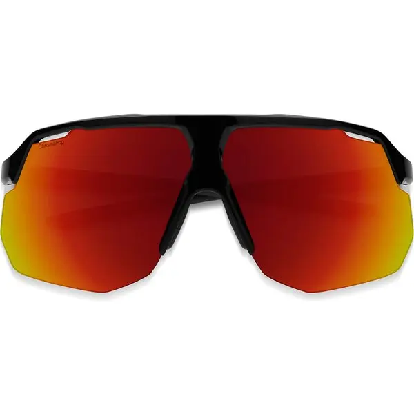 SMITH Motive 74mm Chromapop™ Polarized Shield Sunglasses - Black / Chromapop Red