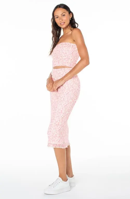 Roxy Tubetime Floral Smocked Strapless Crop Top