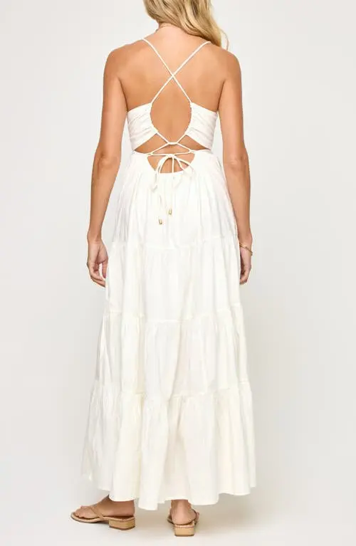 L*Space Laina Tiered Cotton Poplin Maxi Dress - Cream