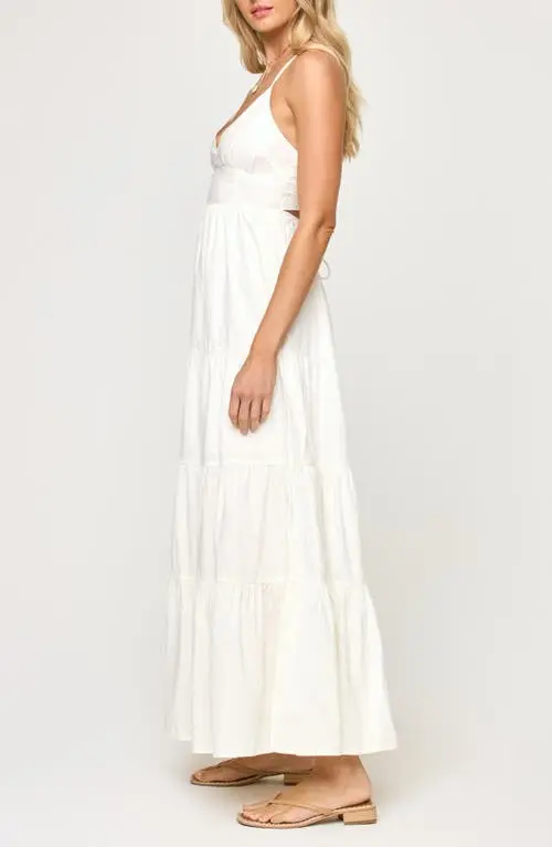 L*Space Laina Tiered Cotton Poplin Maxi Dress - Cream