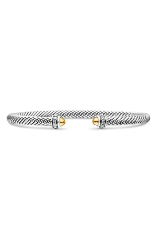 David Yurman Cable Classic Collection® Bracelet With Diamond And 18k Gold - Yellow Gold/ Silver/ Diamond