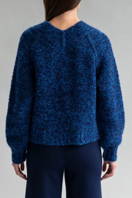 SSKEIN V-neck Bouclé Pullover