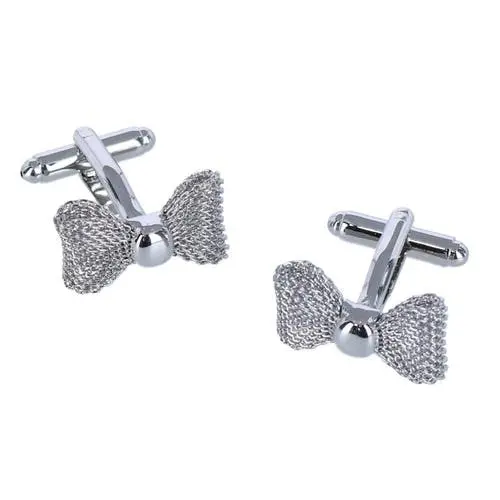 Trafalgar Bailey Bow Tie Novelty Cufflinks - Silver