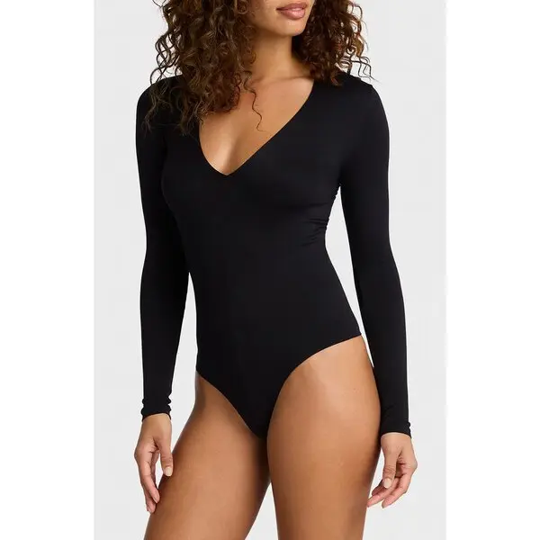 Commando Prima Long Sleeve Bodysuit - Black