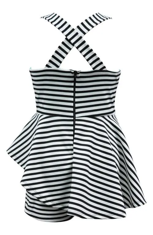 AVA & YELLY Textured Stripe Romper