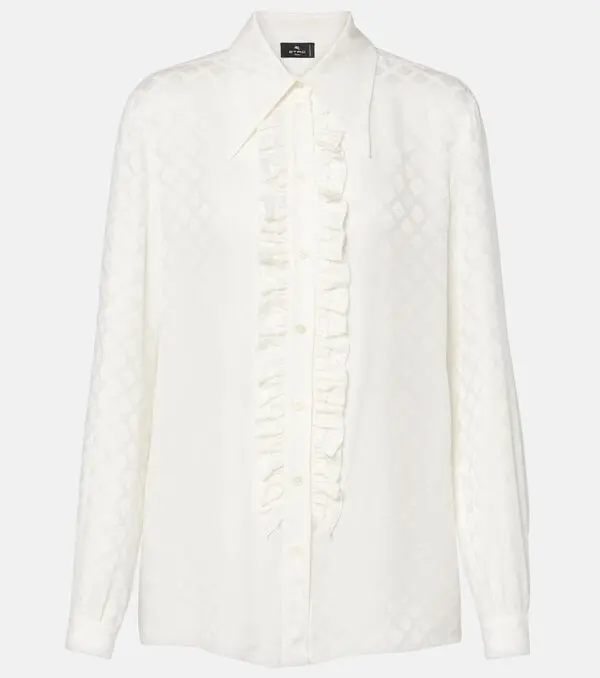 Etro Printed Silk-blend Satin Blouse