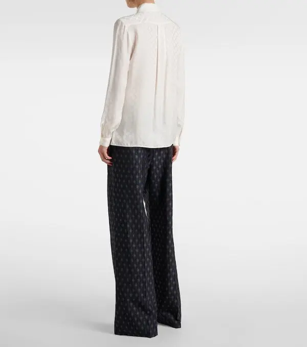 Etro Printed Silk-blend Satin Blouse