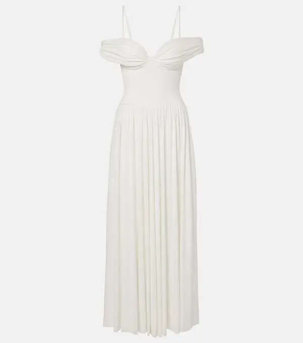 Simkhai Amarantha Draped Maxi Dress - White