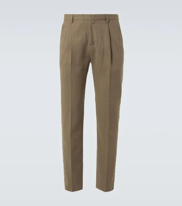 Sunspel Striped Cotton Tapered Trousers