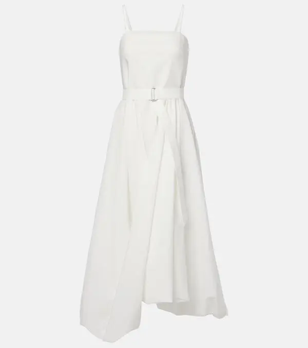 Brunello Cucinelli Cotton-blend Midi Dress - White