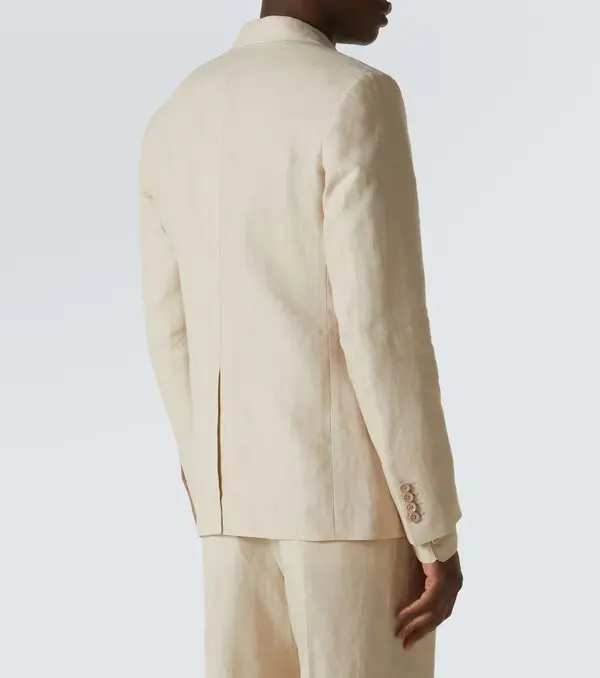 Dolce & Gabbana Double-breasted Linen Blazer - Beige