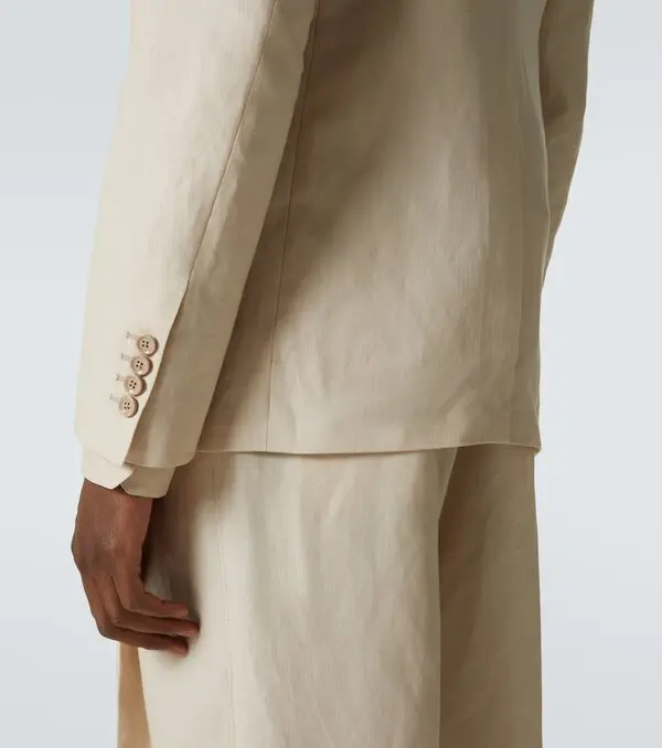 Dolce & Gabbana Double-breasted Linen Blazer - Beige