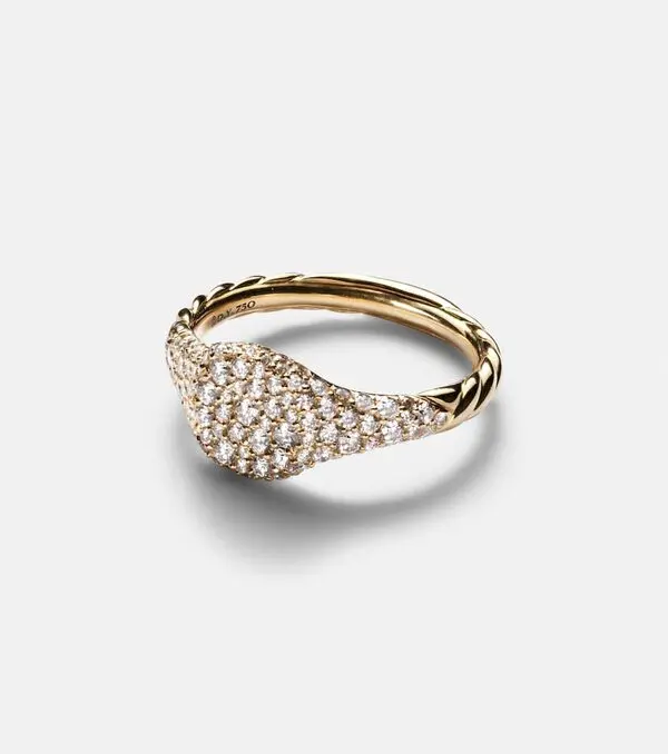 David Yurman Petite Pavé Pinky Ring - Gold