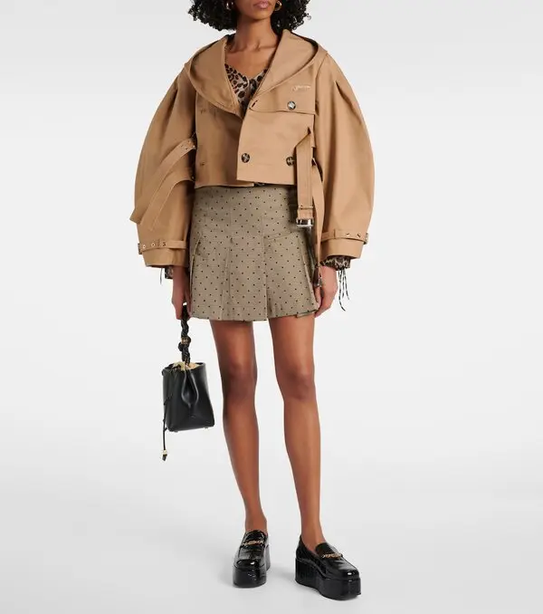 GANNI Checked Mini Skirt - Brown