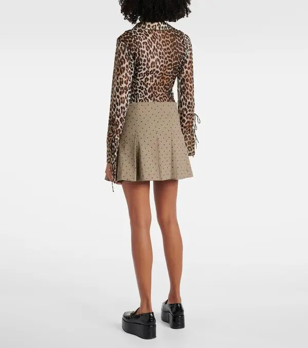 GANNI Checked Mini Skirt - Brown