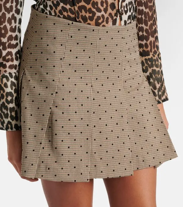 GANNI Checked Mini Skirt - Brown