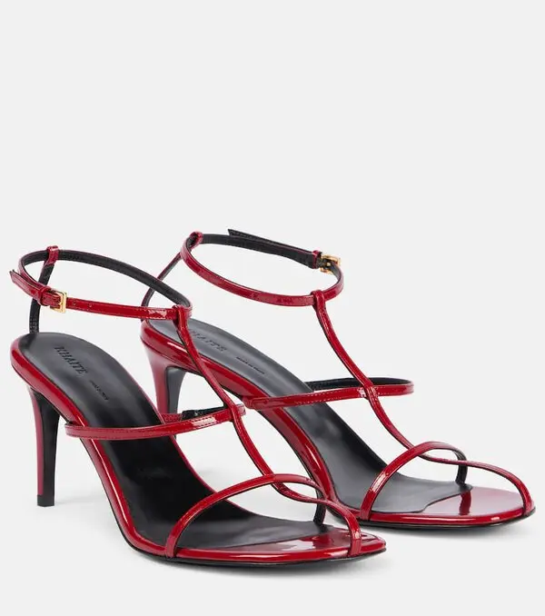 Khaite Cage 75 Patent Leather Sandals - Red